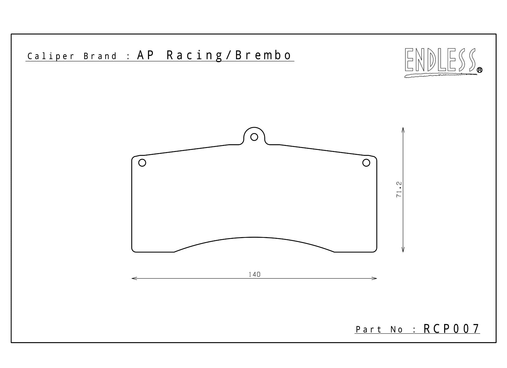 Endless Racing & Street Brake Pads - RCP007