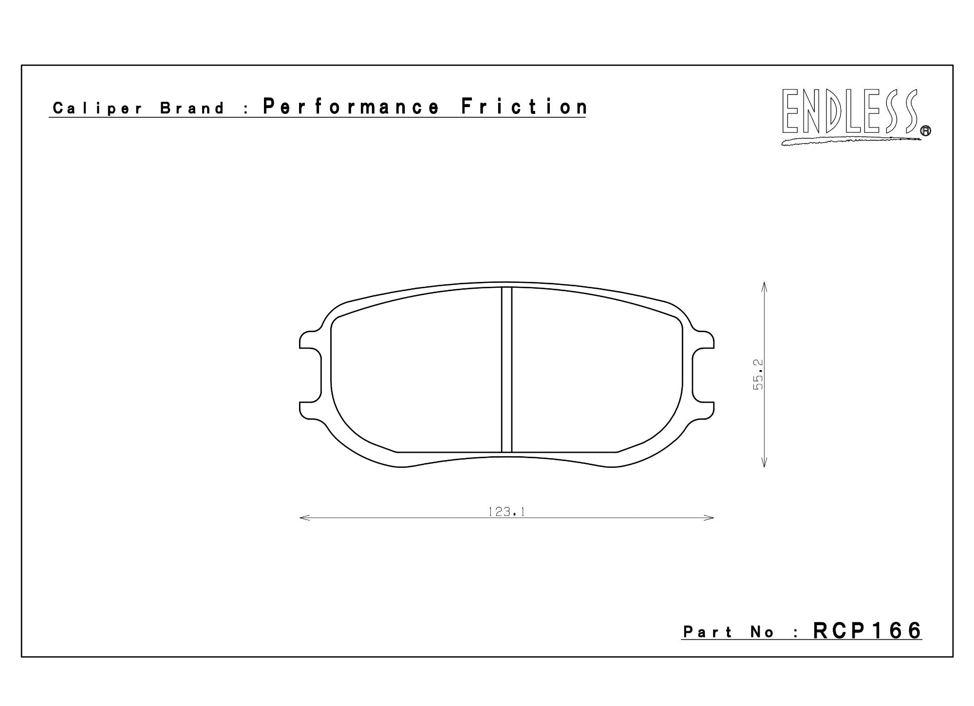 Endless Racing & Street Brake Pads - RCP166